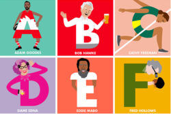 Aussie Legends Alphabet Poster by Beck Feiner