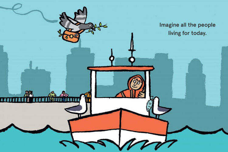 Childrens' picture Book Review: Imagine by John Lennon