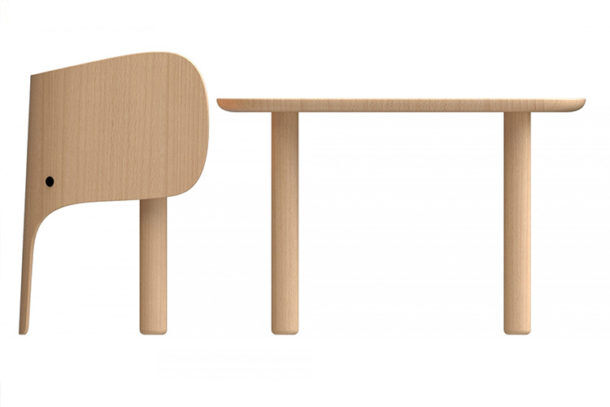 Elephant table and chairs by Elements Optimal Denmark