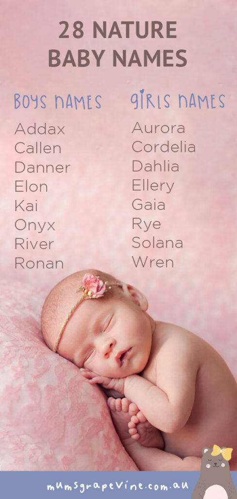 28 nature names for baby boys and girls | Mum's Grapevine