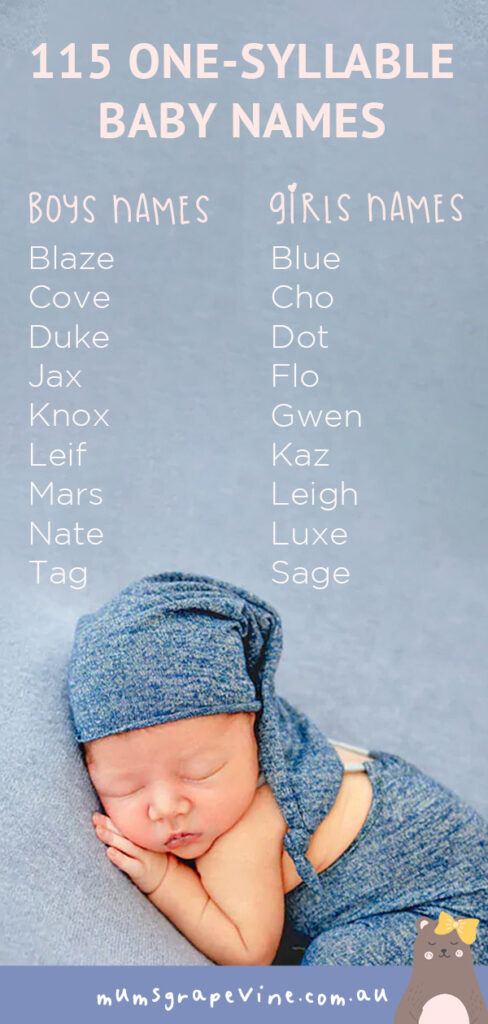110 one-syllable girl and boy names | Mum's Grapevine